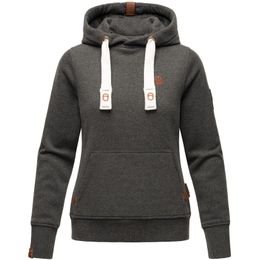 Navahoo Damen Kapuzensweatshirt Hoodie mit Kapuze & Breiten Tunnelzugkordeln Damlaa