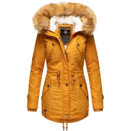 Navahoo Damen Hochwertiger Wintermantel Winterparka mit großem Kunstfell La Viva