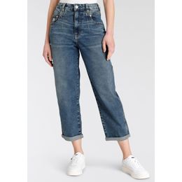 Gerade Jeans Herrlicher "Jeans Peyton Recycled Stretch" Gr. 26, N-Gr, blau (harbour blue) Damen Jeans Gerade