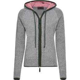 Reitmayer Strickjacke mit Kapuze Grau/Gr&uuml;n (Gr&ouml;&szlig;e: 46)
