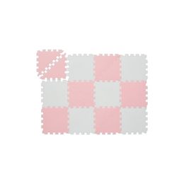 Relaxdays Spielmatte Puzzlematte rosa-weiß