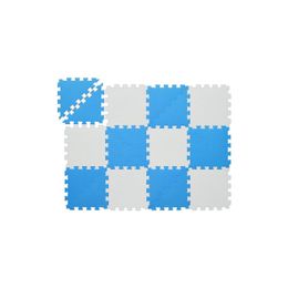 Relaxdays Spielmatte Puzzlematte blau-weiß