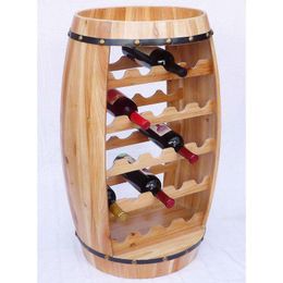 DanDiBo - Weinregal Holz Stehend Weinfass 0370 Fass 80 cm Flaschenregal Flaschenständer Flaschenhalter Natur Bar Weinbar
