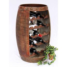 DanDiBo - Weinregal Holz Stehend Weinfass 0370-R Fass 80 cm Flaschenregal Flaschenständer Flaschenhalter Braun Bar Weinbar