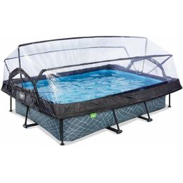 EXIT Toys - EXIT Stone Pool 300x200x65cm mit Filterpumpe und Abdeckung - grau