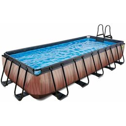 EXIT Wood Pool 540x250x100cm mit Filterpumpe - braun - Braun