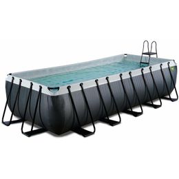 EXIT Black Leather Pool 540x250x122cm mit Sandfilterpumpe - schwarz