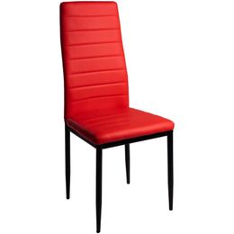 Trisens - Esszimmerstühle 2/4/6/8 Set Stuhl Küchenstuhl Esszimmerstuhl Wohnzimmerstühle, Rot, 4er