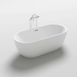 Home Deluxe Freistehende Badewanne - codo, Weiß - Maße: ca. 170 x 80 x 58 cm - Füllmenge: 204 Liter, inkl. Überlaufschutz, Siphon und Verschluss i Spa, für 2