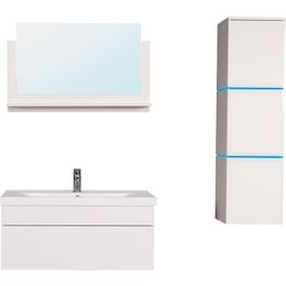 Home Deluxe Badmöbel-Set - wangerooge weiß - Large - inkl. Waschbecken und komplettem Zubehör - Breite Waschbecken: ca. 60 cm i Badezimmermöbel Waschtisch