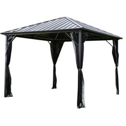 HOME DELUXE - LED Solar Pavillon AZUR - 270 x 270 cm Gartenpavillon Aluminium Partyzelt Outdoor-Pavillon