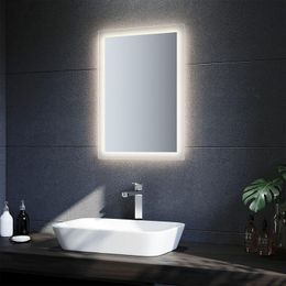 SONNI LED Badspiegel Badezimmer Lichtspiegel Badezimmerspiegel Wandspiegel Wandschalter Neutralweiß energiesparender 50x70cm IP44