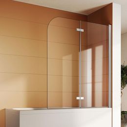 Sonni - Badewannenaufsatz Glas Dusche Duschkabine Duschwand Badewannen Faltwand Duschabtrennung 180°schwenkbar,Hebe-/Senkfunktion,6mm nano esg Glas