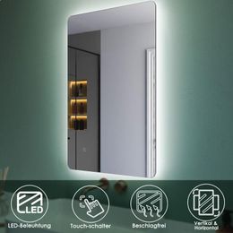 Led Badspiegel Beleuchtung Badezimmerspiegel mit led Wandspiegel mit automatischem Anti-Beschlag Kaltweiß 60x100cm IP44 energiesparend - Sonni