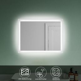 SONNI Badspiegel Lichtspiegel Energiesparende LED-Spiegel Kupfer/bleifreie Wandspiegel 60x50cm Spiegel Wandspiegel IP44