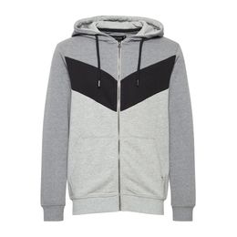 INDICODE Jeans Zip-Up Hoodie 'Pock' male Grey size XXXL