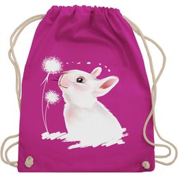 Shirtracer Turnbeutel Hase mit Pusteblume, Ostergeschenk Deko, rosa, ggf. Osterhase oder Ostereier, 01 Fuchsia