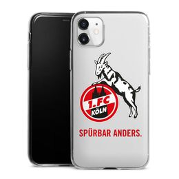 DeinDesign iPhone 11 Handy Slim Case Silikon Handyh&uuml;lle transparent H&uuml;lle extra d&uuml;nn Official Licensed Product Transparent 1. Fc K&ouml;ln Silikon Slim Case