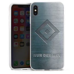 DeinDesign iPhone Xs Max Handy Silikon H&uuml;lle Case transparent Handyh&uuml;lle Metallic Look Hsv Hamburger Sv Silikon Case