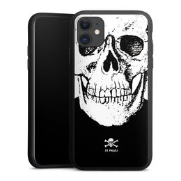 DeinDesign iPhone 11 Handy Premium Silikon H&uuml;lle Handyh&uuml;lle schwarz Case Totenkopf Fc St. Pauli Official Licensed Product Silikon Premium Case