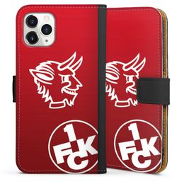 DeinDesign iPhone 11 Pro Handy Klapph&uuml;lle Handyh&uuml;lle aus Kunst Leder schwarz Flip Case Devil Official Licensed Product 1. Fc Kaiserslautern Sideflip mit Lasche