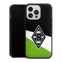 DeinDesign iPhone 13 Pro Handy Premium Silikon H&uuml;lle Handyh&uuml;lle schwarz Case Borussia M&ouml;nchengladbach Official Licensed Product Gladbach Silikon Premium Case