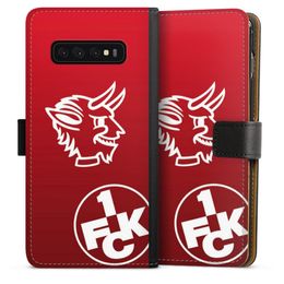 DeinDesign Galaxy S10 Plus Handy Klapph&uuml;lle Handyh&uuml;lle aus Kunst Leder schwarz Flip Case Devil Official Licensed Product 1. Fc Kaiserslautern Sideflip mit Lasche