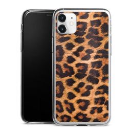 DeinDesign iPhone 11 Handy Slim Case Silikon Handyh&uuml;lle transparent H&uuml;lle extra d&uuml;nn Fur Animal Print Leopard Silikon Slim Case