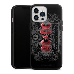 DeinDesign iPhone 13 Pro Max Handy Premium Silikon H&uuml;lle Handyh&uuml;lle schwarz Case Merchandise Black Ice Acdc Silikon Premium Case