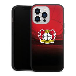 DeinDesign iPhone 13 Pro Handy Premium Silikon H&uuml;lle Handyh&uuml;lle schwarz Case Bayer 04 Leverkusen Official Licensed Product Stadium Silikon Premium Case