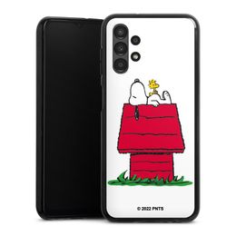 DeinDesign Galaxy A13 4G Handy Silikon H&uuml;lle Case schwarz Handyh&uuml;lle Snoopy Peanuts Official Licensed Product