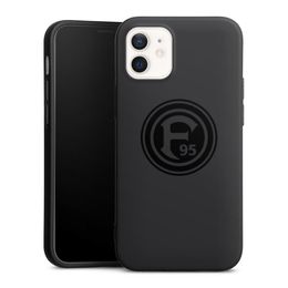 DeinDesign iPhone 12 mini Handy Premium Silikon H&uuml;lle Handyh&uuml;lle schwarz Case F95 Fortuna D&uuml;sseldorf Logo Silikon Premium Case