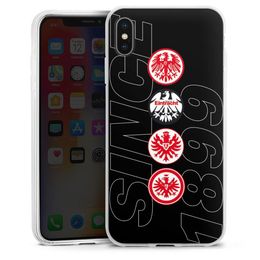 DeinDesign iPhone Xs Max Handy Silikon H&uuml;lle Case transparent Handyh&uuml;lle Eagle Logo Eintracht Frankfurt Silikon Case