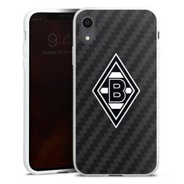 DeinDesign iPhone Xr Handy Silikon H&uuml;lle Case wei&szlig; Handyh&uuml;lle Borussia M&ouml;nchengladbach Carbon Gladbach Silikon Case