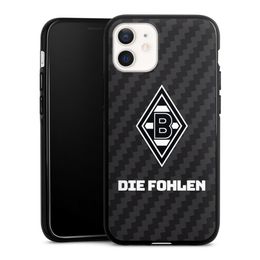 DeinDesign iPhone 12 mini Handy Silikon H&uuml;lle Case schwarz Handyh&uuml;lle Borussia M&ouml;nchengladbach Carbon Gladbach