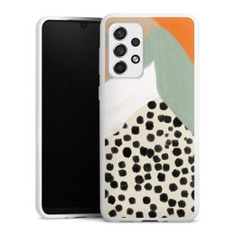 DeinDesign Galaxy A33 5G Handy Silikon H&uuml;lle Case wei&szlig; Handyh&uuml;lle Abstract Kunst Boho Silikon Case