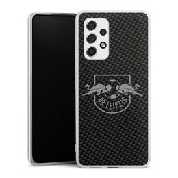 DeinDesign Galaxy A53 5G Handy Silikon H&uuml;lle Case transparent Handyh&uuml;lle Rb Leipzig Carbon Metallic Look Silikon Case