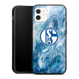 DeinDesign iPhone 12 mini Handy Premium Silikon H&uuml;lle Handyh&uuml;lle schwarz Case Logo Fc Schalke 04 Merchandise Silikon Premium Case