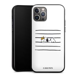 DeinDesign iPhone 12 Pro Handy Silikon H&uuml;lle Case schwarz Handyh&uuml;lle Snoopy Dog Peanuts