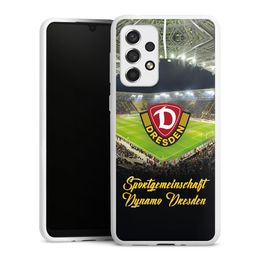 DeinDesign Galaxy A33 5G Handy Silikon H&uuml;lle Case wei&szlig; Handyh&uuml;lle Official Licensed Product Sgd Sg Dynamo Dresden Silikon Case