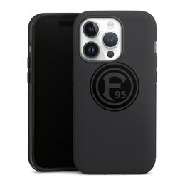 DeinDesign iPhone 14 Pro Handy Panzer Handyh&uuml;lle robuste Outdoor H&uuml;lle Schutzh&uuml;lle matt F95 Fortuna D&uuml;sseldorf Logo Tough Case