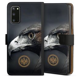 DeinDesign Galaxy S20 Handy Klapph&uuml;lle Handyh&uuml;lle aus Kunst Leder schwarz Flip Case Official Licensed Product Eintracht Frankfurt Eagle Sideflip mit Lasche