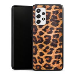 DeinDesign Galaxy A53 5G Handy Silikon H&uuml;lle Case schwarz Handyh&uuml;lle Animal Print Leopard Fur