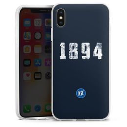 DeinDesign iPhone Xs Max Handy Silikon H&uuml;lle Case transparent Handyh&uuml;lle Karlsruher Sc Ksc Bundesliga Silikon Case