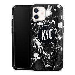 DeinDesign iPhone 12 Handy Silikon H&uuml;lle Case schwarz Handyh&uuml;lle Ksc Official Licensed Product Karlsruher Sc