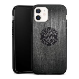 DeinDesign iPhone 12 Handy Silikon H&uuml;lle Case schwarz Handyh&uuml;lle Fcb Metallic Look Fc Bayern M&uuml;nchen
