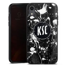 DeinDesign iPhone Xr Handy Silikon H&uuml;lle Case schwarz Handyh&uuml;lle Karlsruher Sc Ksc Official Licensed Product
