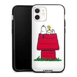 DeinDesign iPhone 12 Handy Silikon H&uuml;lle Case schwarz Handyh&uuml;lle Snoopy Peanuts Official Licensed Product