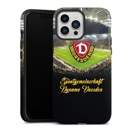 DeinDesign iPhone 13 Pro Max Handy Panzer Handyh&uuml;lle robuste Outdoor H&uuml;lle Schutzh&uuml;lle gl&auml;nzend Sg Dynamo Dresden Sgd Official Licensed Product Tough Case