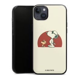 DeinDesign iPhone 14 Plus Handy Silikon H&uuml;lle Case schwarz Handyh&uuml;lle Snoopy Official Licensed Product Kindheit